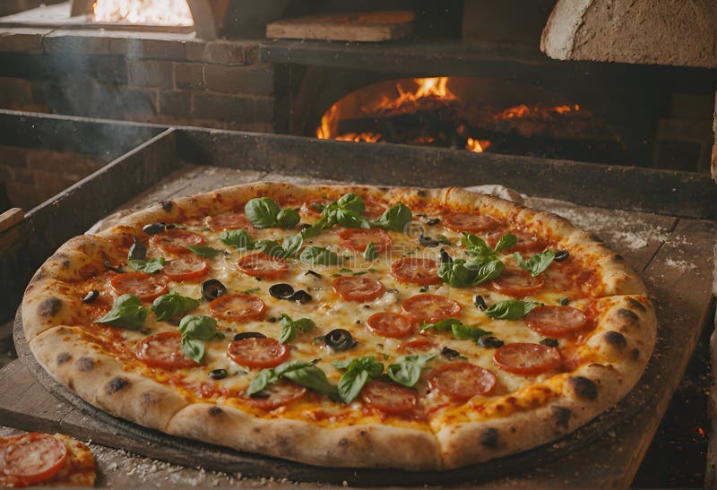 The Authentic Glow: Perfect Pizza, Perfect Setting Stock Illustration ...