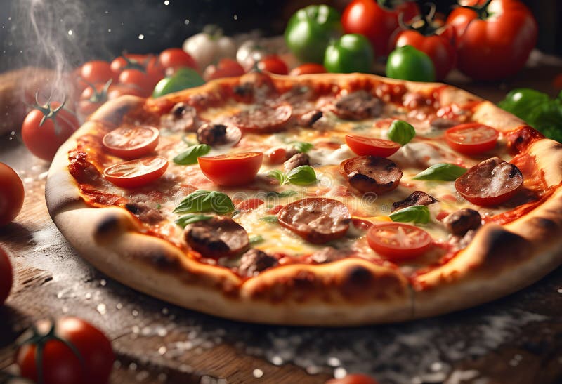 The Authentic Glow: Perfect Pizza, Perfect Setting Stock Illustration ...