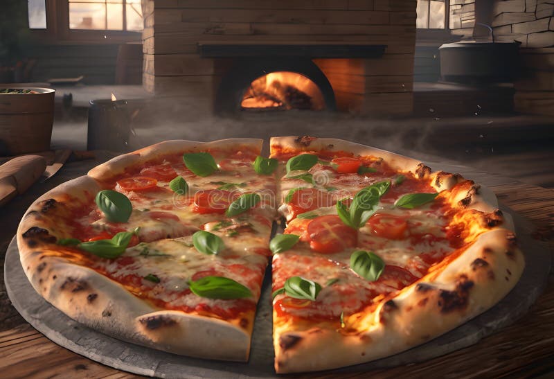 The Authentic Glow: Perfect Pizza, Perfect Setting Stock Illustration ...