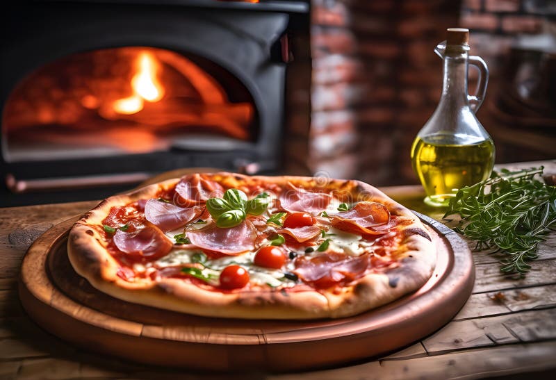 The Authentic Glow: Perfect Pizza, Perfect Setting Stock Illustration ...