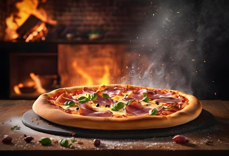 The Authentic Glow: Perfect Pizza, Perfect Setting Stock Photo - Image ...