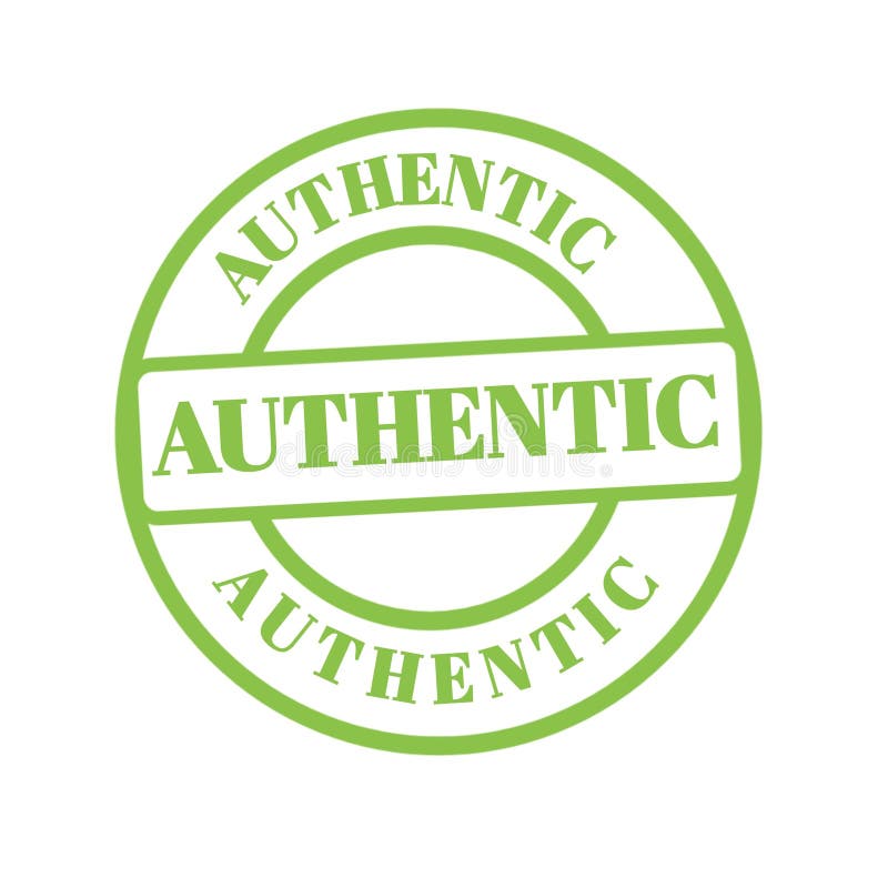 AUTHENTIC GREEN TEXT SIGN LABEL. Stock Illustration - Illustration of ...