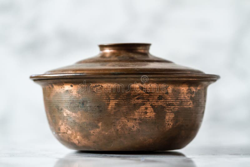 Authentic Handmade Turkish Copper Pots Stock Photo - Image of hammered ...
