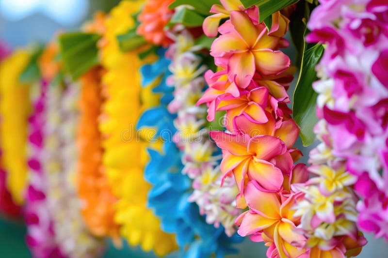 Authentic Hawaiian Lei Day Celebration. Stock Illustration ...
