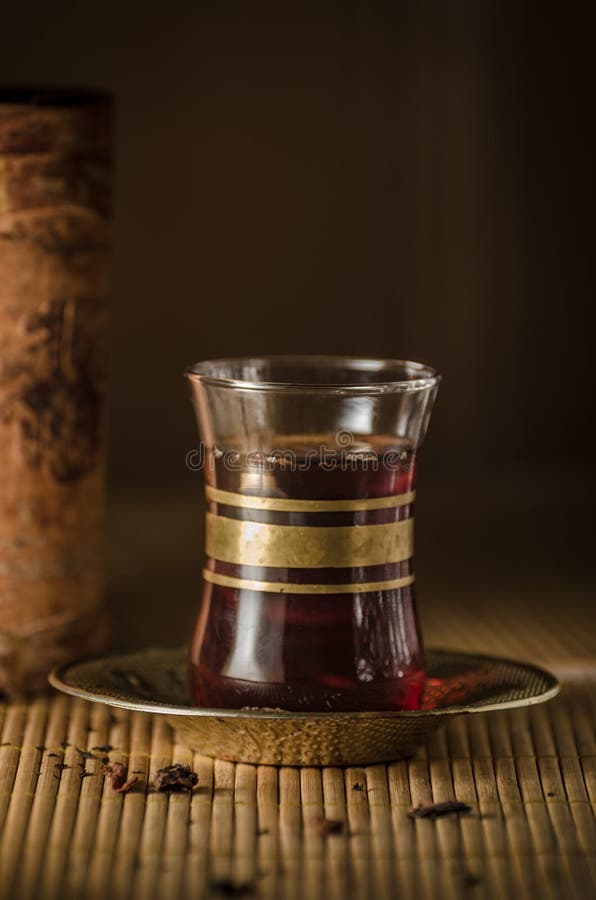 Authentic and Hot Turkish Black Tea Stock Photo - Image of wood ...