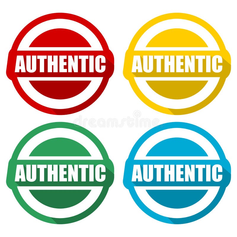 Authentic Icons Set with Long Shadow Stock Vector - Illustration of ...
