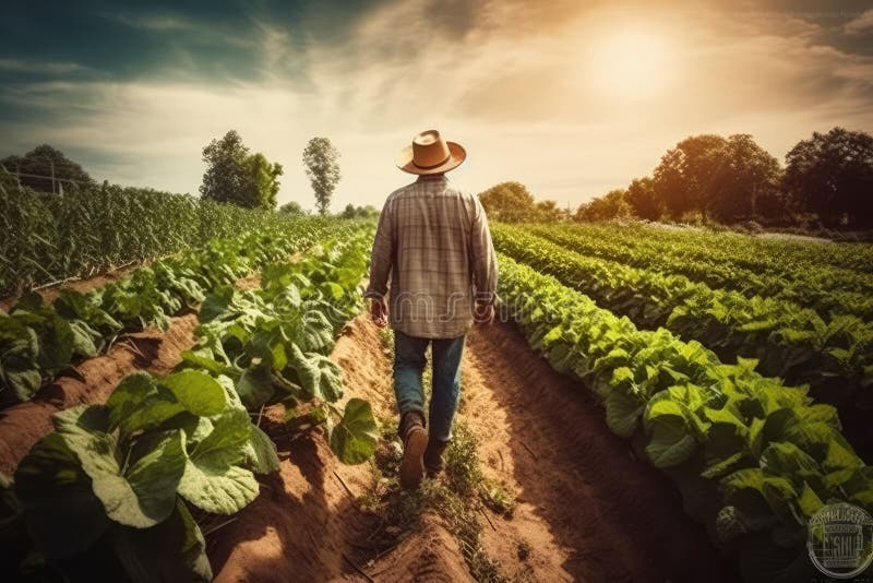 Authentic Image Capturing a Farmer from the Back View, AI Generated ...