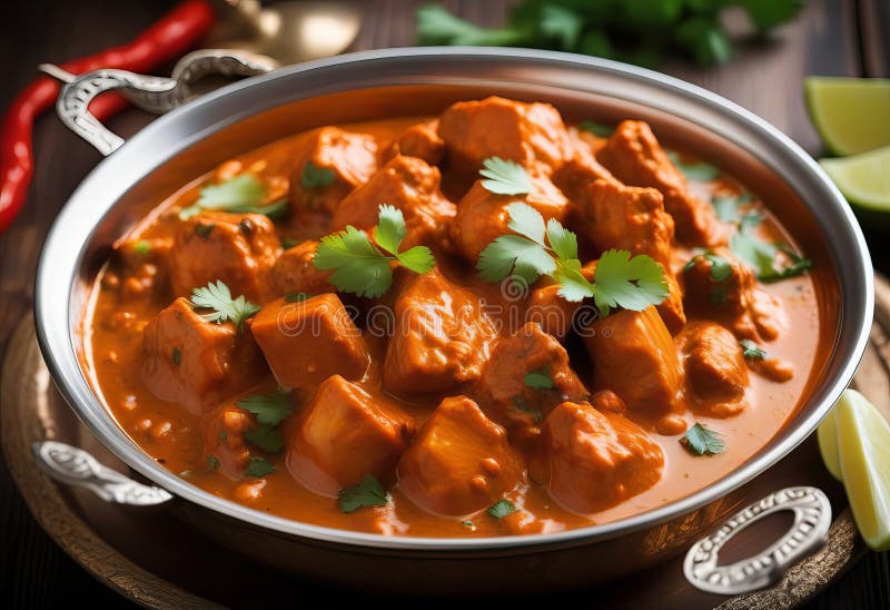 Authentic Indian Chicken Tikka Masala Served in a Balti Dish Stock ...