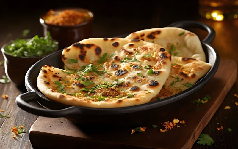 Authentic Indian Naan Bread Stock Illustration - Illustration of bread ...