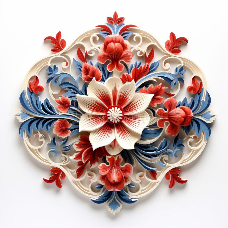 Authentic Iranian Art Handmade Masterpieces on White Background Stock ...