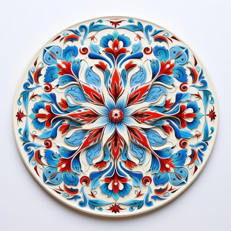 Authentic Iranian Art Handmade Masterpieces on White Background Stock ...