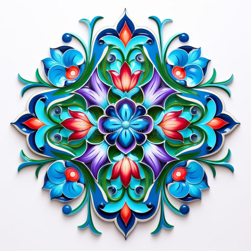 Authentic Iranian Handmade Art on White Isolated Background Stock ...