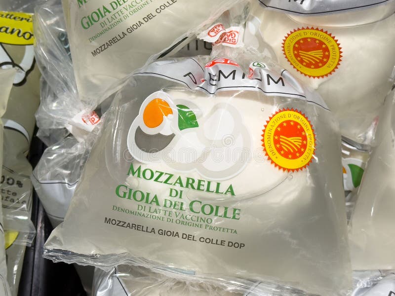 Authentic Italian Mozzarella Gioia Del Colle Cheese Packaging Editorial ...