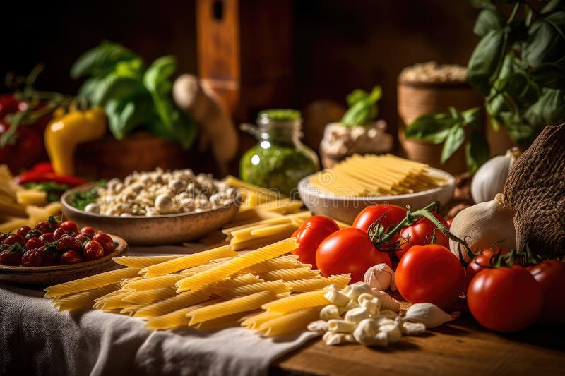 Authentic Italian Pasta stock illustration. Illustration of pasta ...