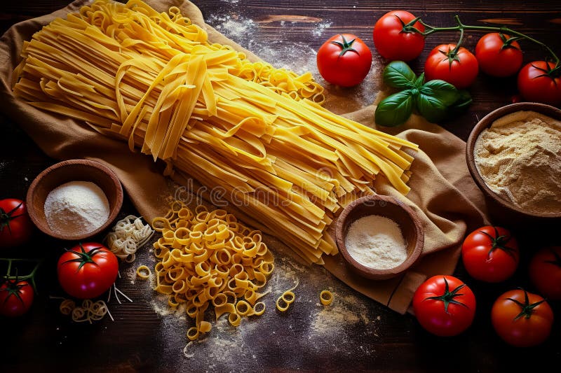 Authentic Italian Pasta. Generative AI Stock Illustration ...