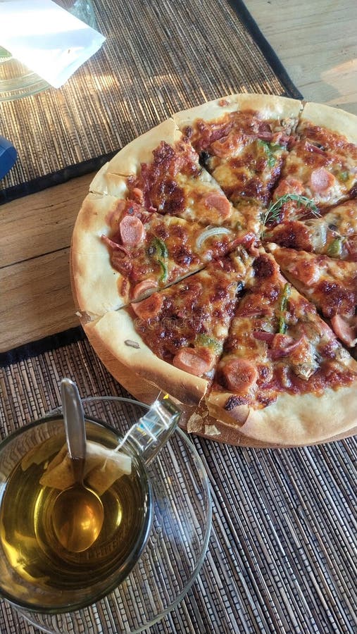 Authentic Italian Pizza in Indonesia Stock Image - Image of meal ...