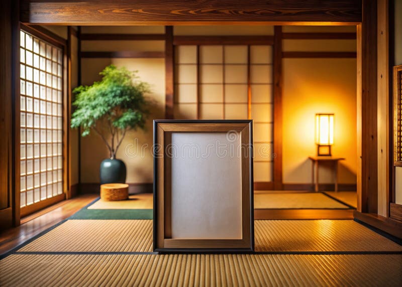 Authentic Japanese Interior Mockup Vertical Rectangular Frame Ideal for ...