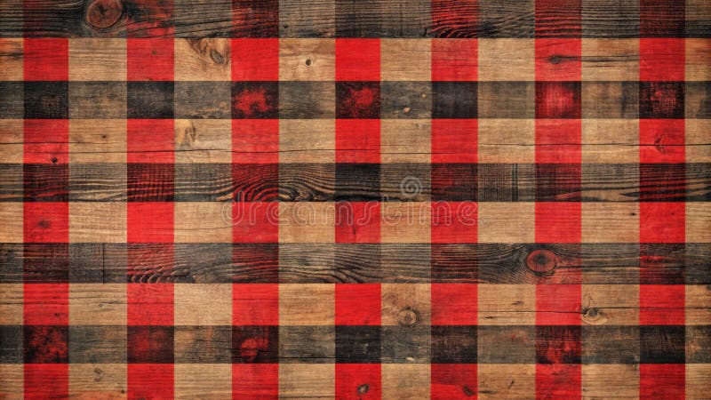 Authentic Lumberjack Plaid Pattern on Weathered Wood Rustic Charm for ...