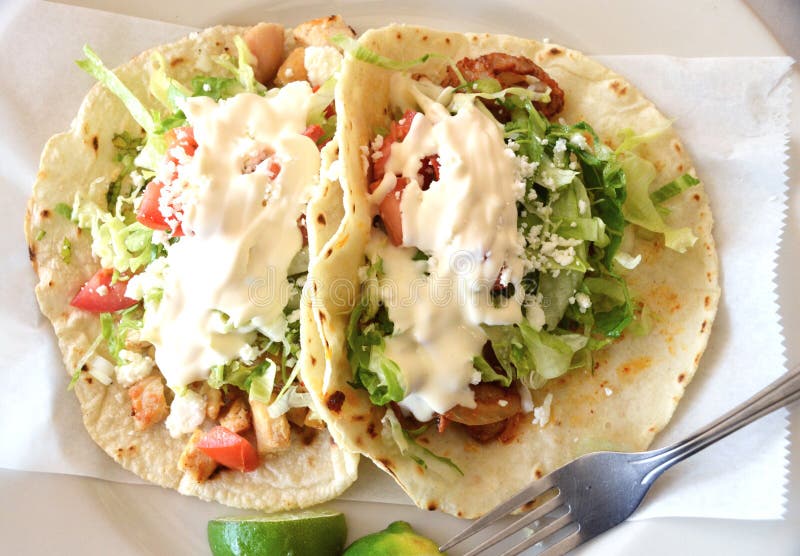 Authentic Tacos stock image. Image of cheese, mexican - 155608217