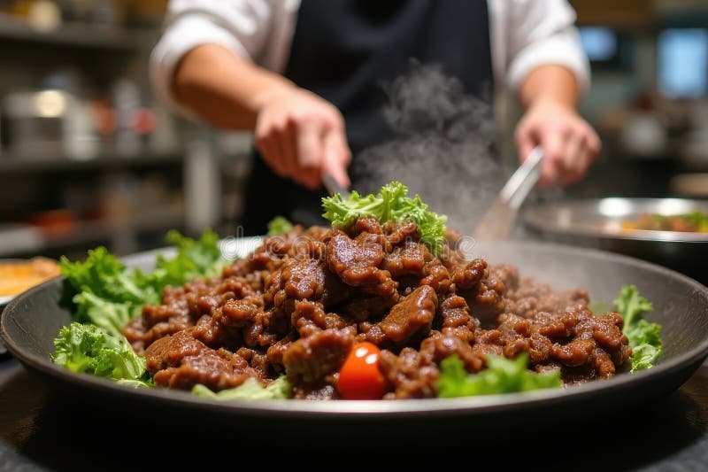 Authentic Mongolian Beef Recipe Preparation Stock Illustration ...