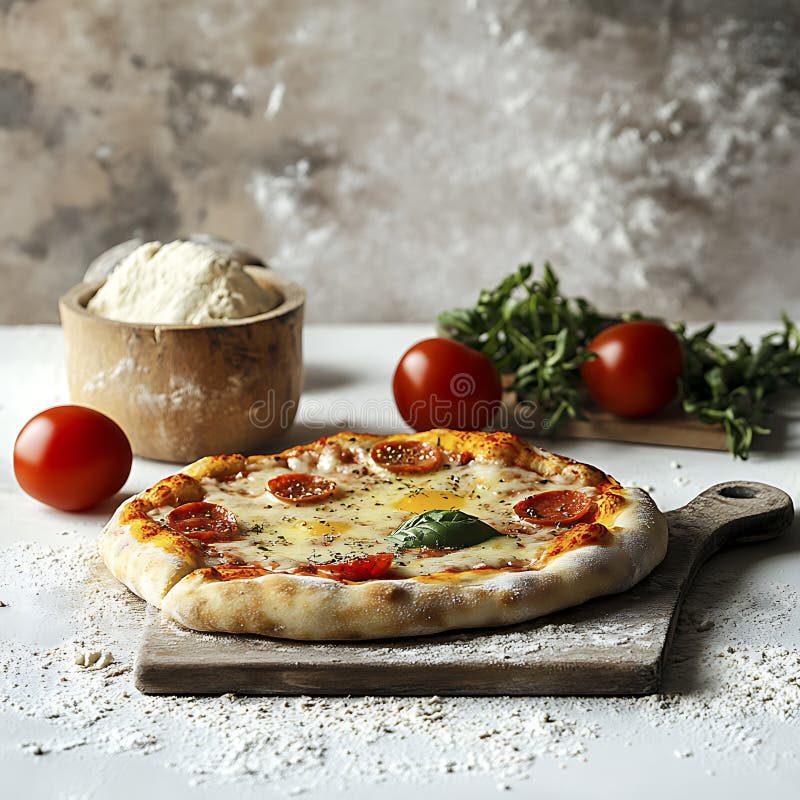Authentic Neapolitan Pizza with a Delicately Charred Bottom Stock Image ...