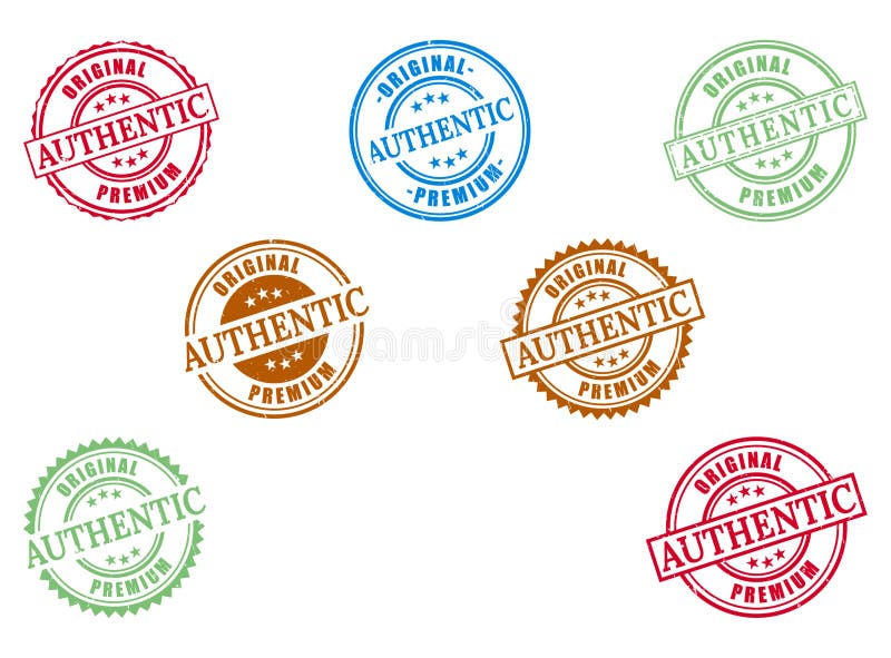 Authentic Original Premium Rubber Stamp Collection, Varied Design Quality Seal Vector Set Stock ...