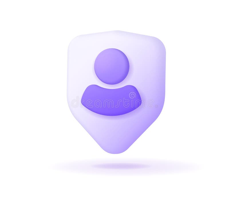 Authentic Personal User Data Protect 3d Icon Modern Vector Render ...