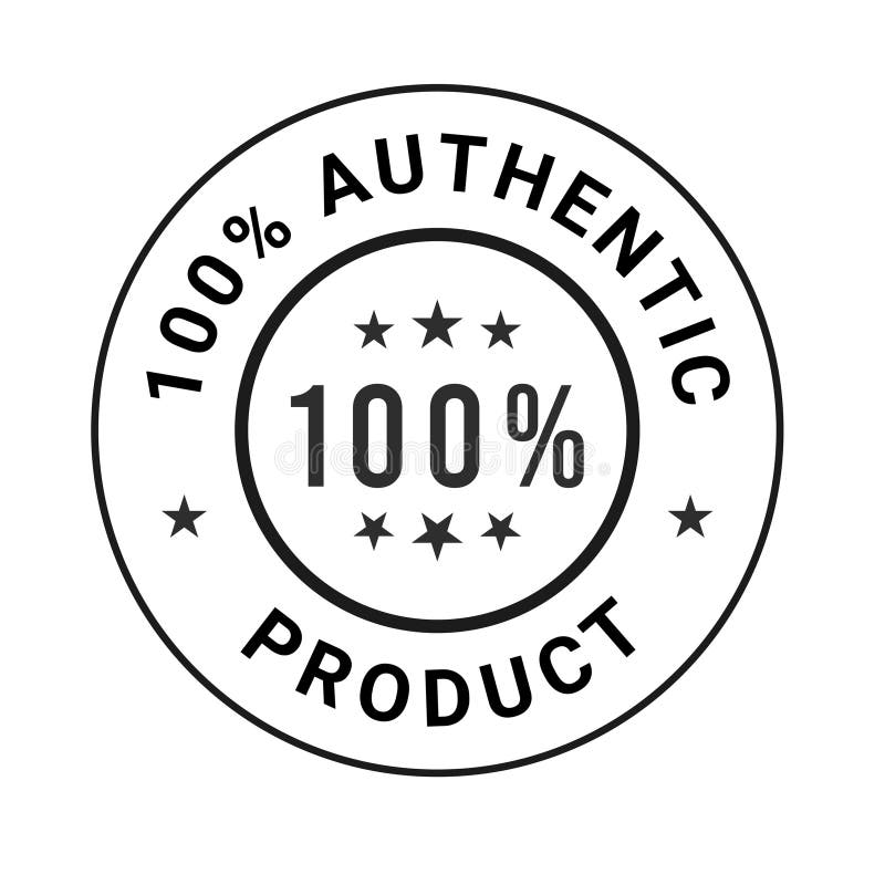 Authentic Product Label, 100 Percent Authentic Product Vector Logo ...