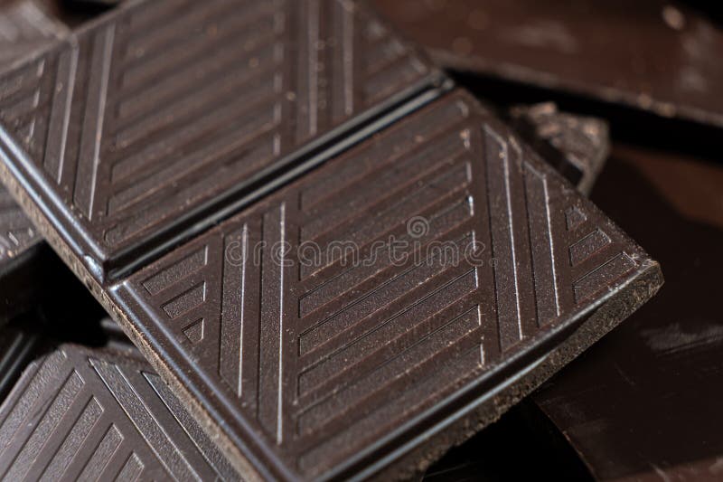 Authentic Pure Dark Chocolate Bar with Intense and Elegant Flavor Stock ...