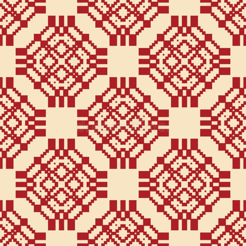 Authentic Red Seamless Pattern Stock Vector - Illustration of geometric ...