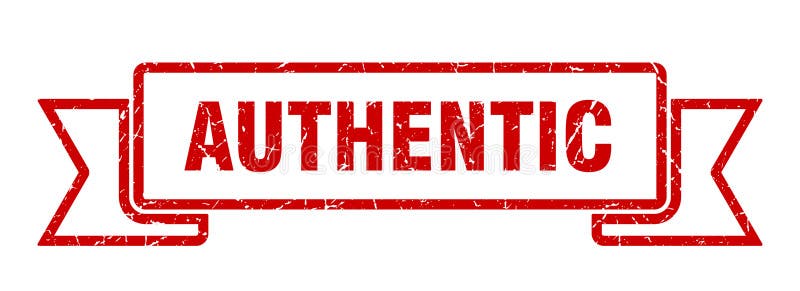 Authentic ribbon sign stock vector. Illustration of flat - 158356014