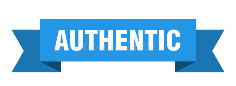 Authentic ribbon sign stock vector. Illustration of flat - 158356014