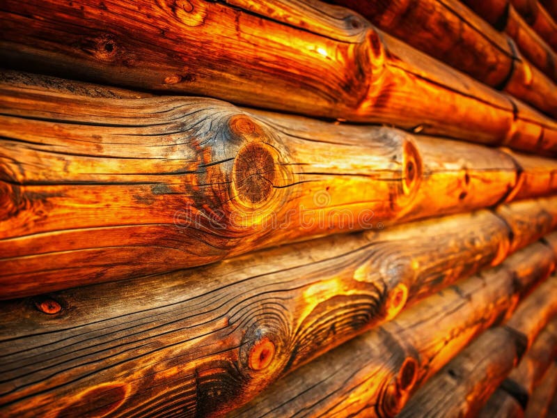 Authentic Rustic Log Cabin Interior a Vintage Wooden Wall Background ...