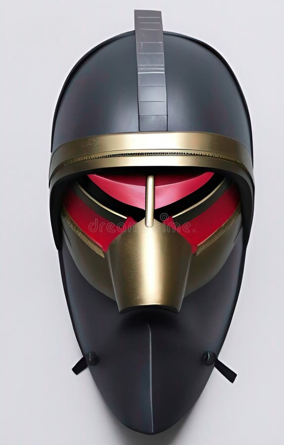 Authentic Samurai Combat Mask Close-up. Stock Illustration ...