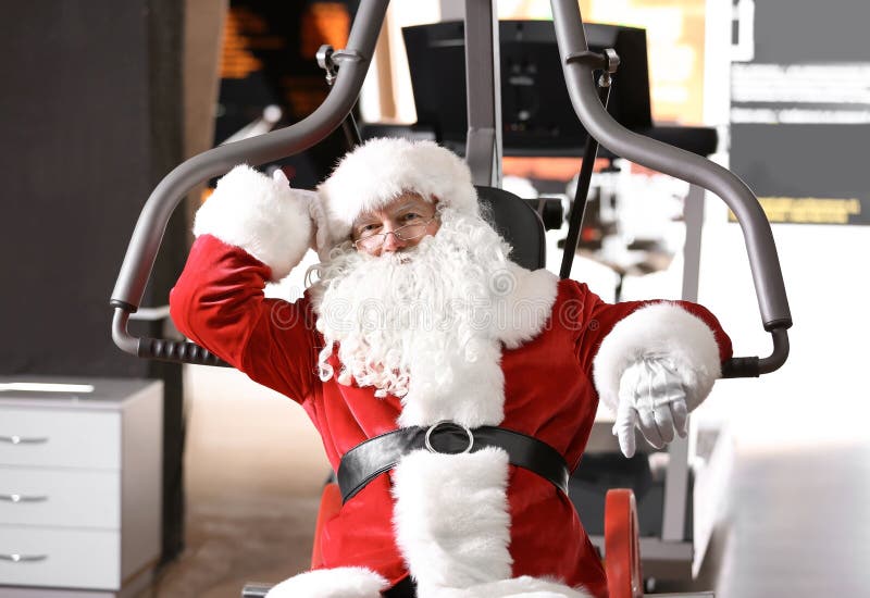 Authentic Santa Claus Resting after Exercise Stock Photo - Image of ...
