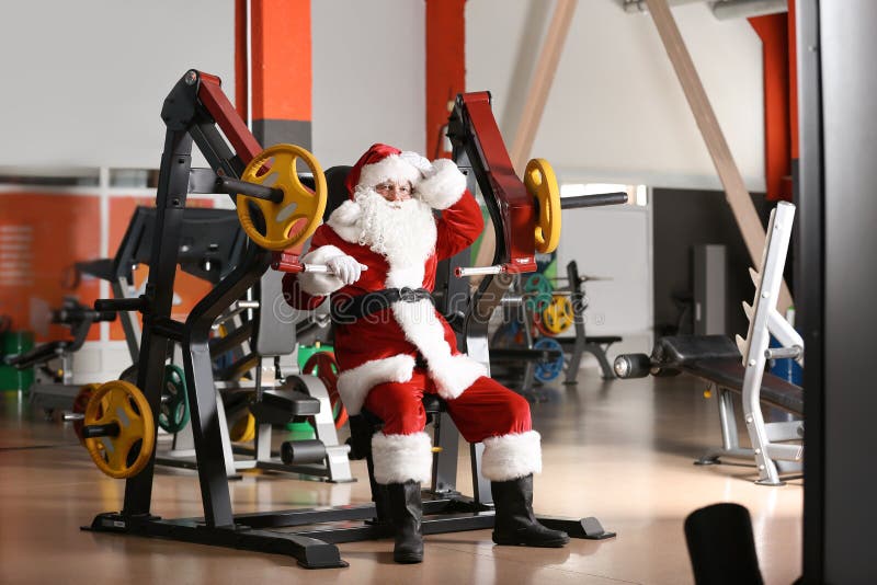 Authentic Santa Claus Resting after Exercise Stock Image - Image of ...