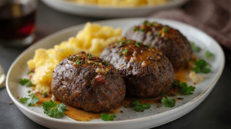 Authentic Scottish Haggis Dish with Traditional Accompaniments of ...