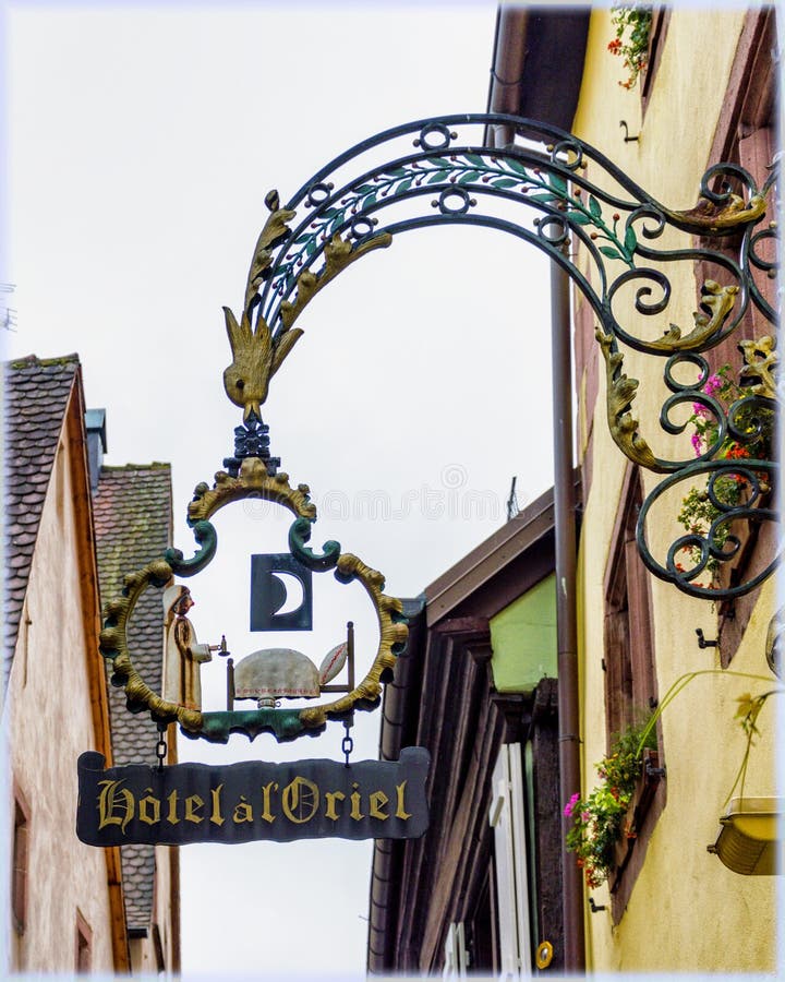 Authentic Sign in Alsace, France Stock Photo - Image of tourism ...