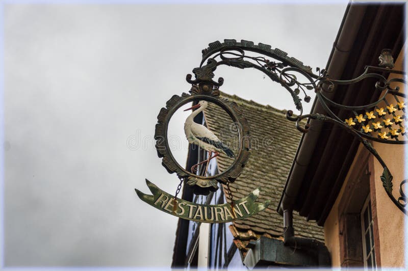 Authentic Sign in Alsace, France Editorial Photography - Image of sign ...