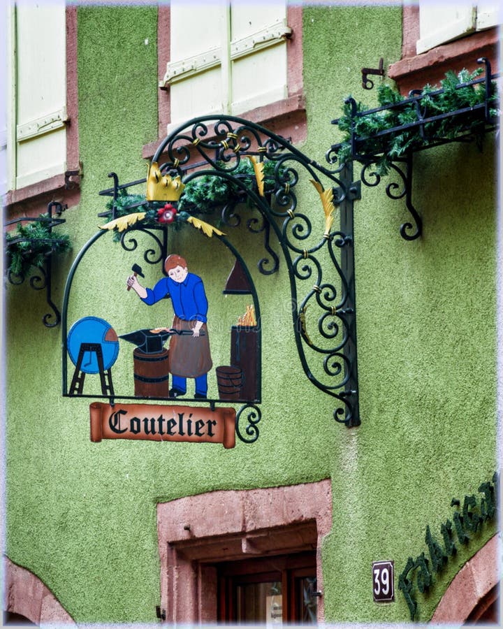 Authentic Sign in Alsace, France Editorial Stock Photo - Image of ...