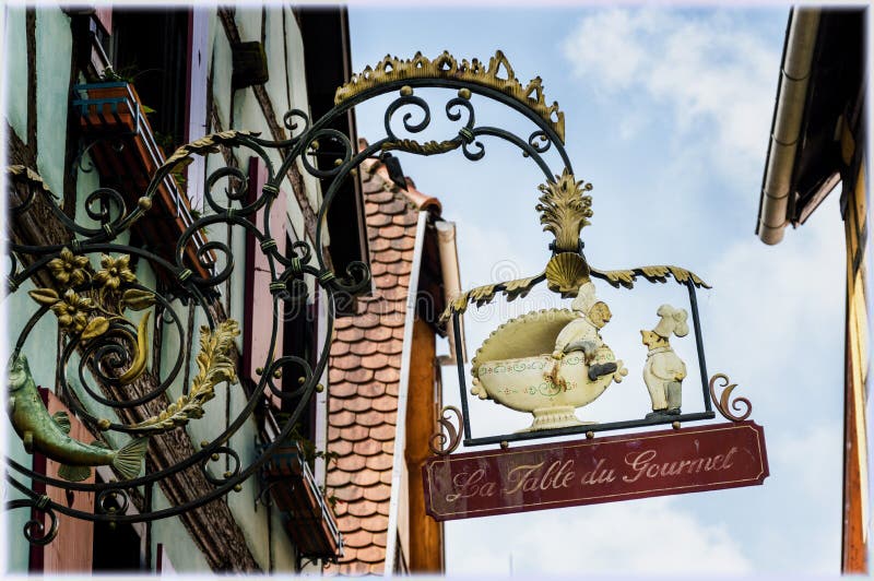 Authentic Sign in Alsace, France Editorial Stock Image - Image of ...