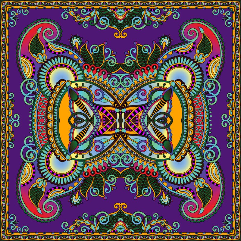 Authentic Silk Neck Scarf or Kerchief Square Stock Vector ...