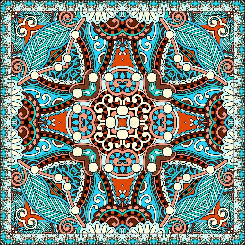 Authentic Silk Neck Scarf or Kerchief Square Pattern Design Stock ...