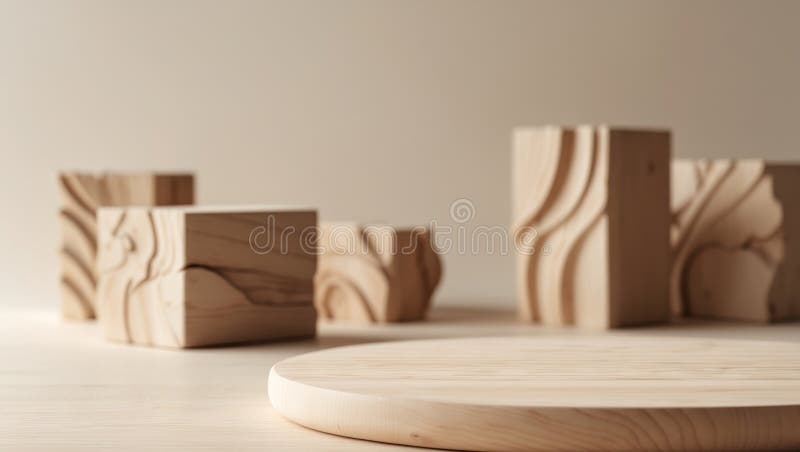 Authentic Smooth Wooden Surface with Carved Wooden Blocks for ...