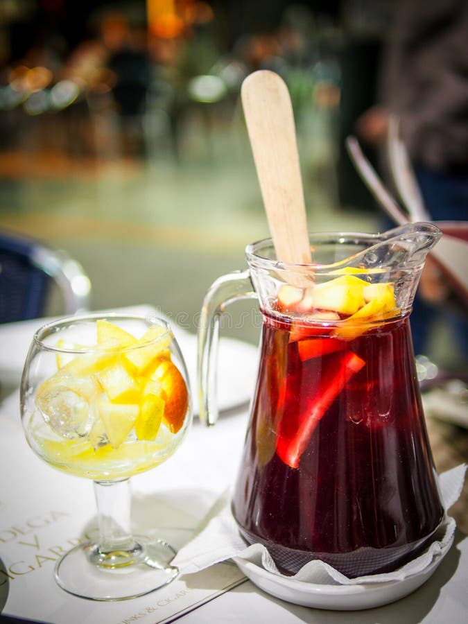 An Authentic Spanish Pitcher of Sangria Drink Stock Photo - Image of ...