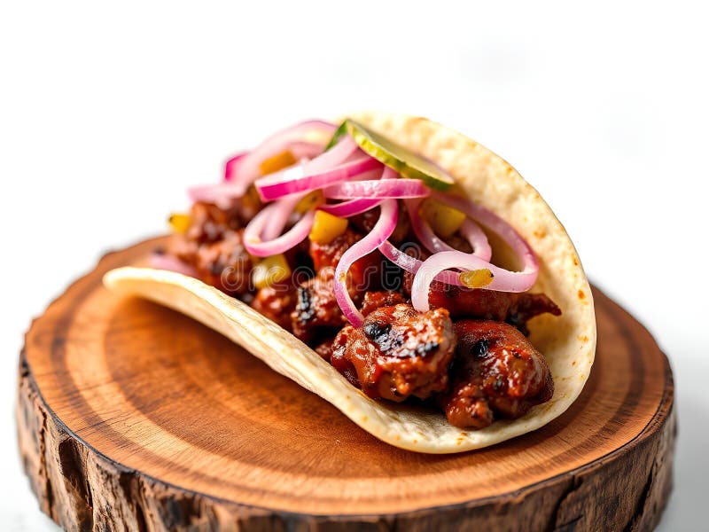 Authentic Taco Feast on Rustic Wood Stock Illustration - Illustration ...