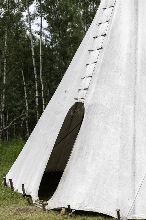 An Authentic Tee Pee in the Forest Stock Image - Image of alberta ...