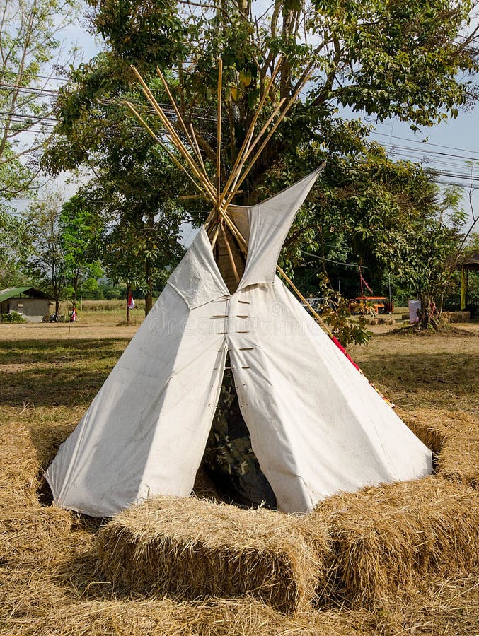 Authentic Tepee of Native of Indian Stock Image - Image of america ...