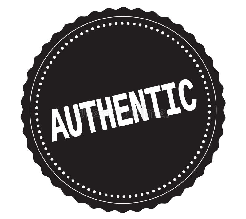 AUTHENTIC Text, on Black Sticker Stamp. Stock Illustration ...