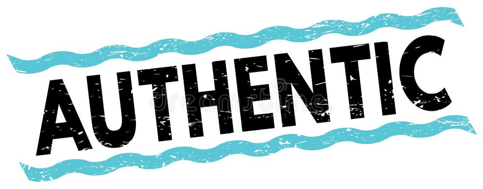 AUTHENTIC Text on Blue-black Lines Stamp Sign Stock Illustration ...